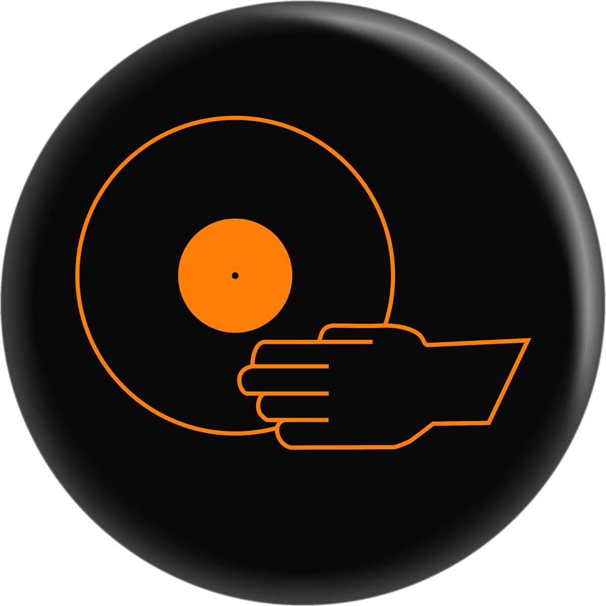 Pin-on Button - 1 Inch - Hand Scratching Record – Hi-Voltage Records