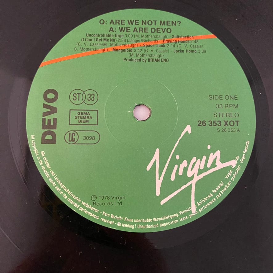 Devo – Q: Are We Not Men? A: We Are Devo! LP USED VG++/VG+ European Pr ...