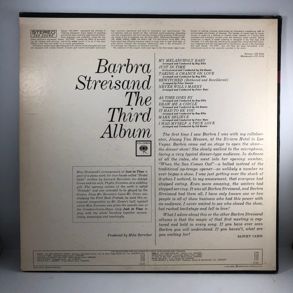 Barbra Streisand - The Third Album LP VG++/VG++ USED – Hi-Voltage Records